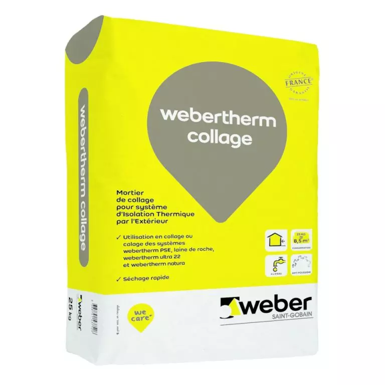 WEBER - WeberTherm Collage Mortier de Collage Panneaux Isolants